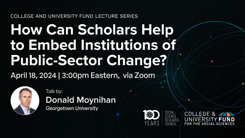 How Can Scholars Help to Embed Institutions of Public-Sector Change ...